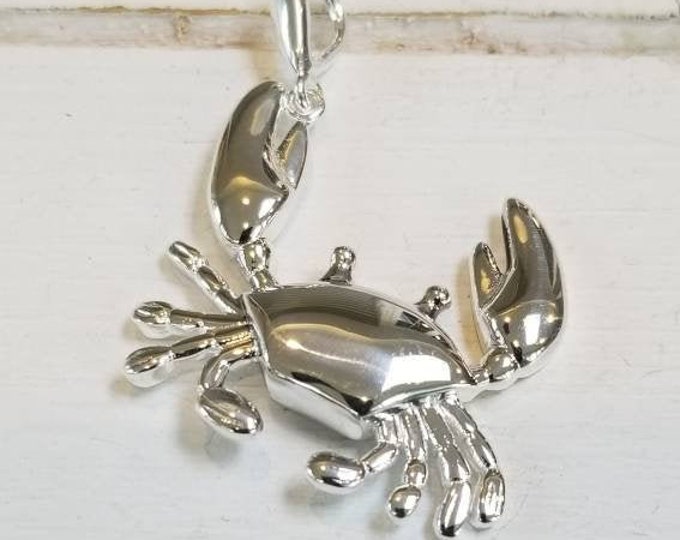 Pincher Crab Extra Large 2D Crab 925 Solid Sterling Silver | Etsy