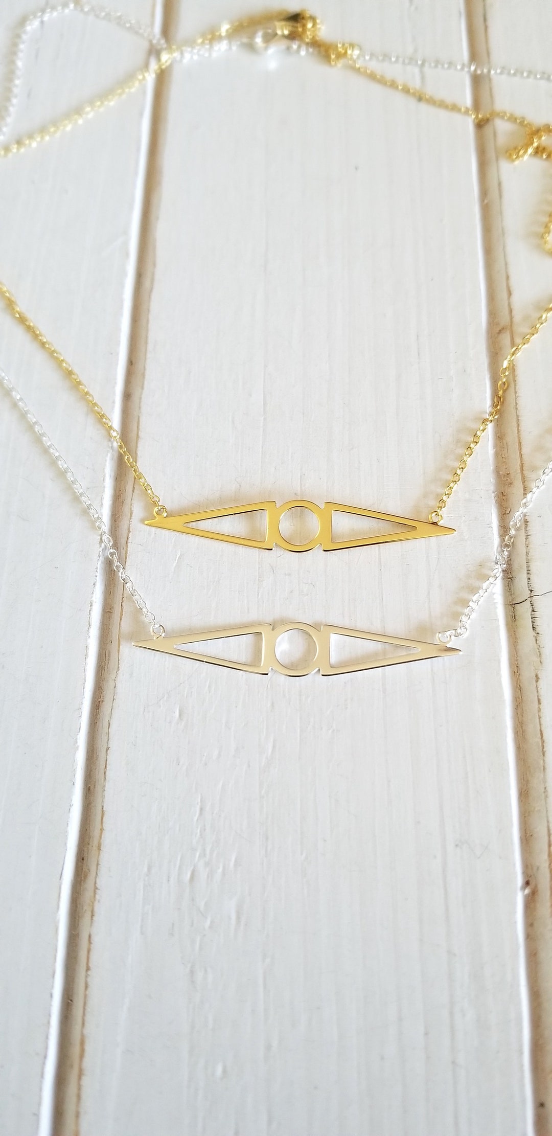 Triangle and Circle Unity Necklace - 925 Sterling Silver- Bridal ...