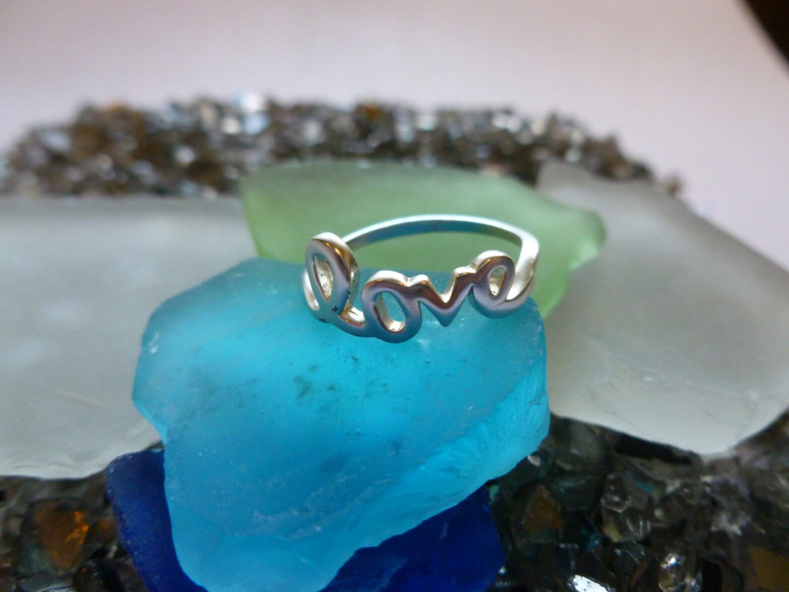 Love Ring Sterling Silver Love Script Ring Valentines Ring I - Etsy