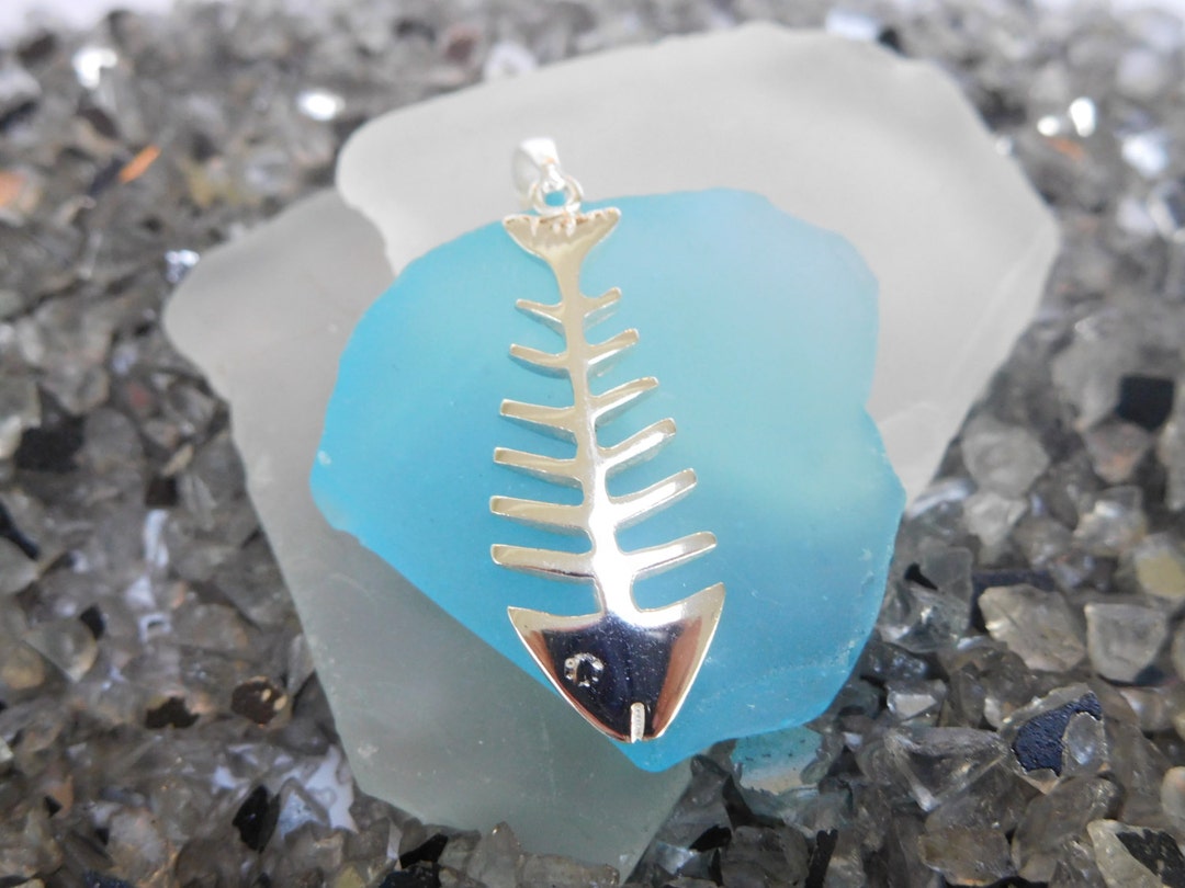 Silver Fish Bone Necklace - Fish Bone - Fishbone Jewelry- Bone Necklace ...
