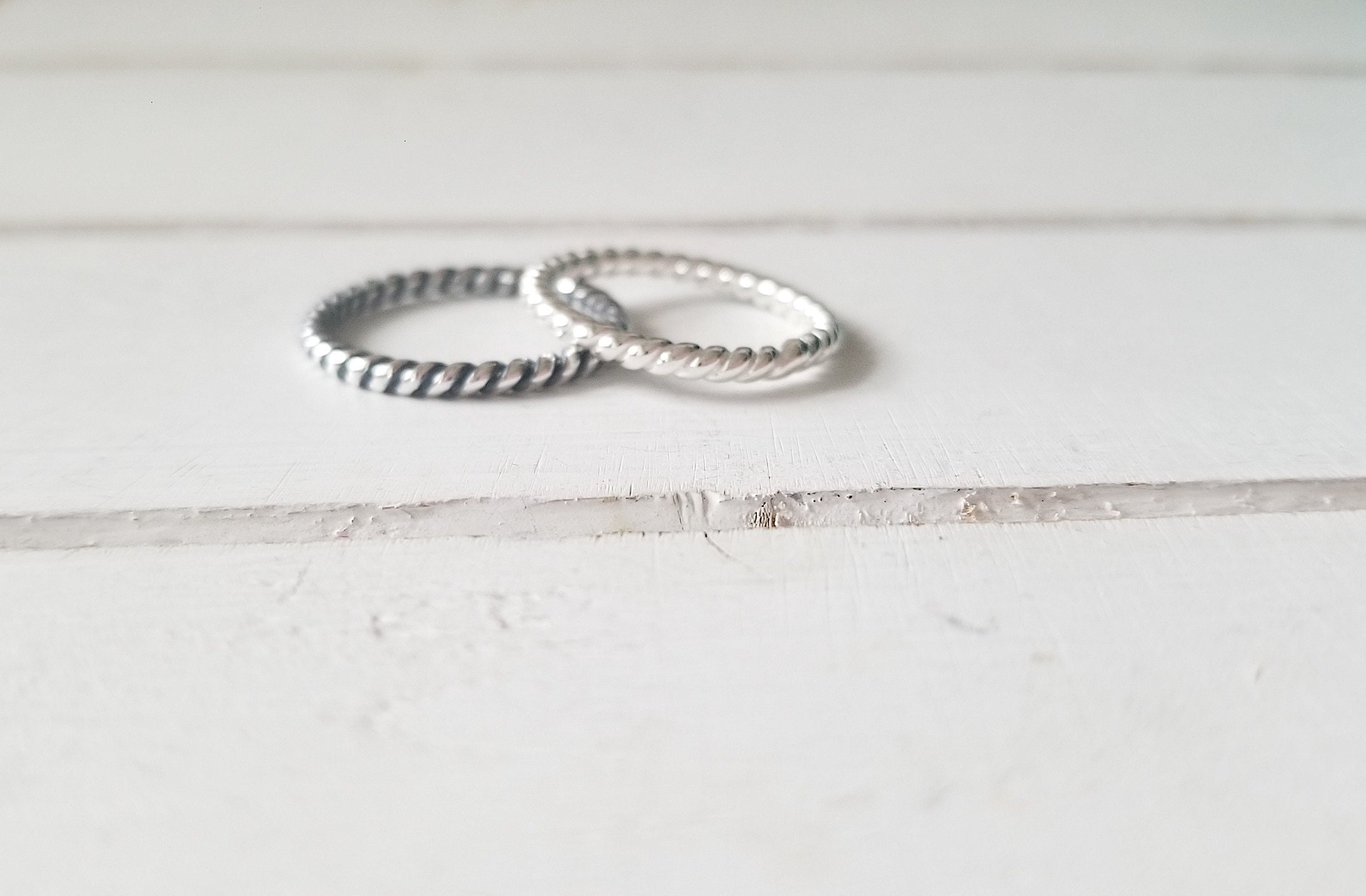 Large Rope Band Plain Silver & Oxidized Sterling Silver - Etsy