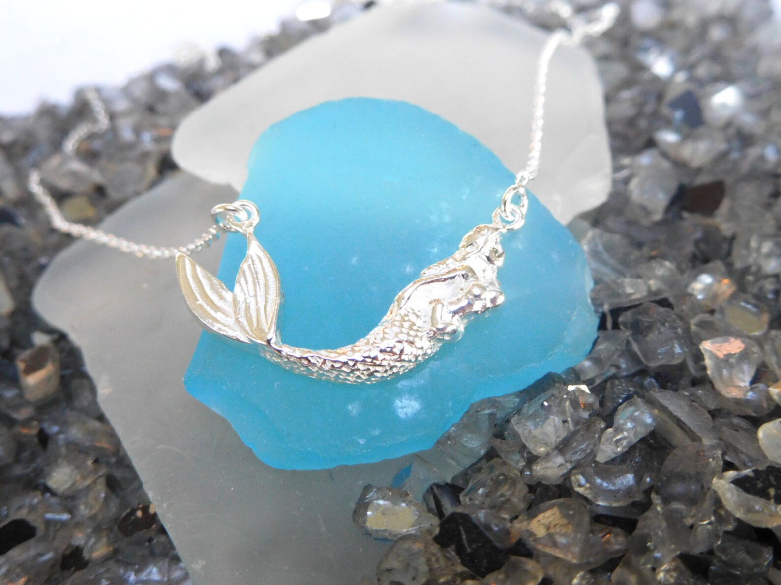 Silver Mermaid Necklace - Sterling Silver Mermaid Jewelry - Singing ...