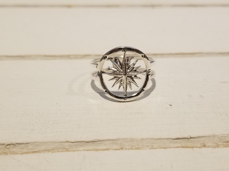 Sailor Compass Ring Oxidized Sterling Silver Compass - Etsy