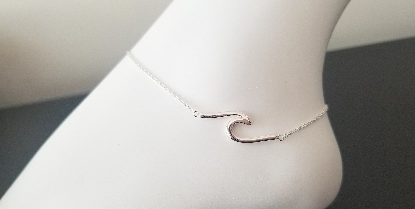 Wave Anklet Sterling Silver 925 Available in 2 Colors - Etsy