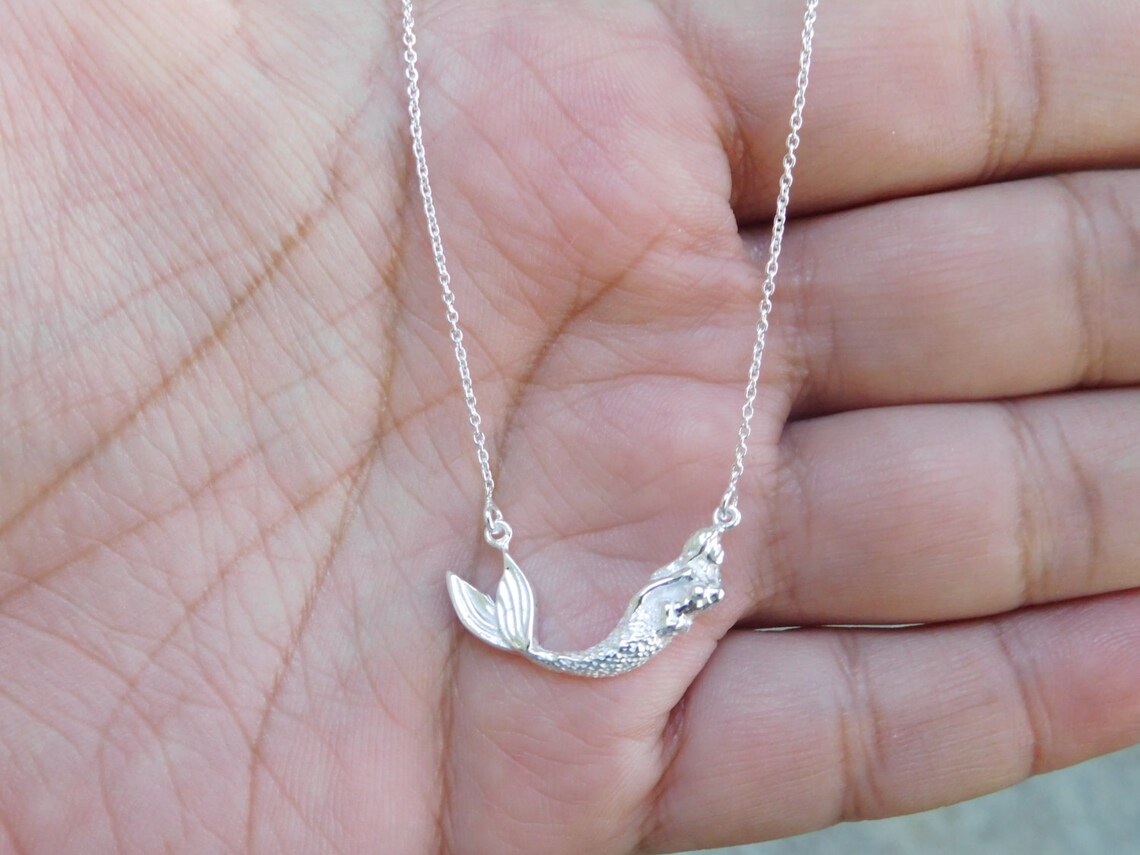 Silver Mermaid Necklace - Sterling Silver Mermaid Jewelry - Singing ...