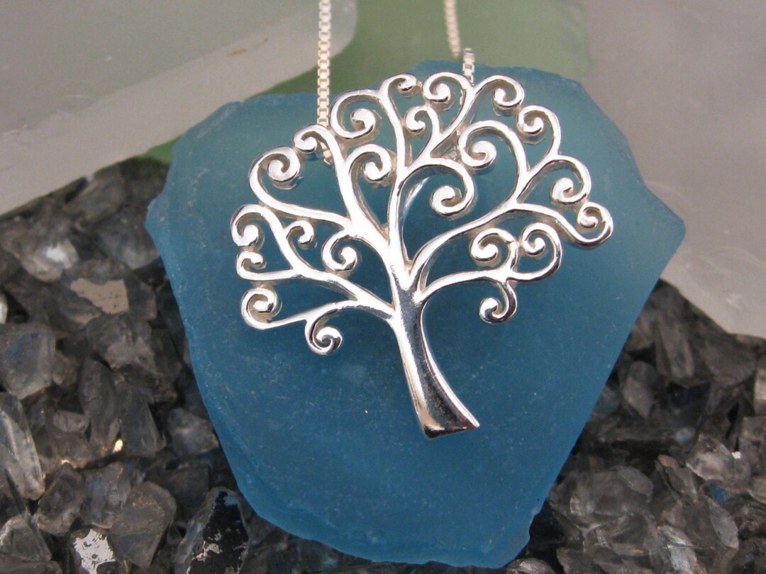 Tree of Life Necklace- Swirly Design- Sterling Silver* - Etsy