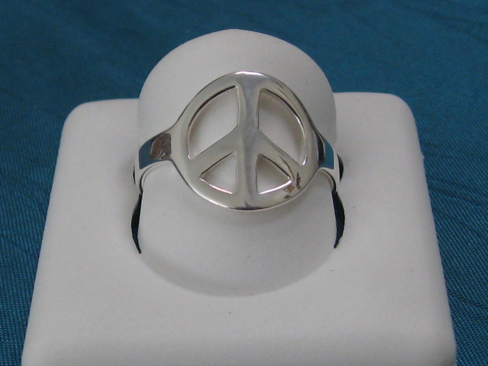 Peace Sign Ring Hi Polish Sterling Silver - Etsy