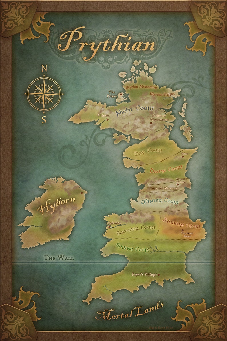 Fan Art Prythian Map From "a Court of Thrones and Roses" by Sarah J ...