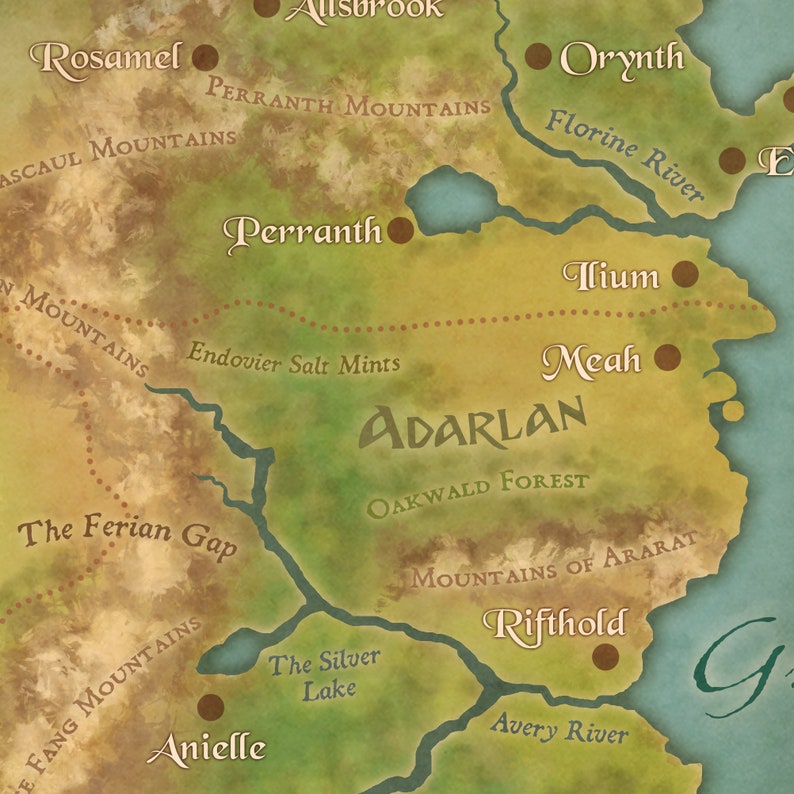 Fan Art Erilea Map From "throne of Glass" by Sarah J. Maas DIGITAL ...