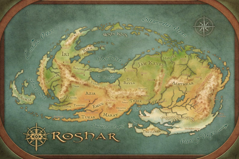 Fan Art Roshar Mapa de The Stormlight Archive de | Etsy