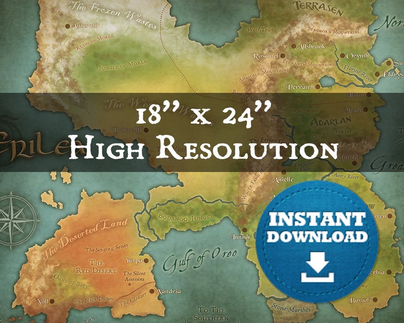 Fan Art Erilea Map From "throne of Glass" by Sarah J. Maas DIGITAL ...