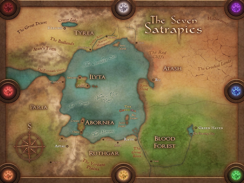 Fan Art the Seven Satrapies Map From "lightbringer" by Brent Weeks ...