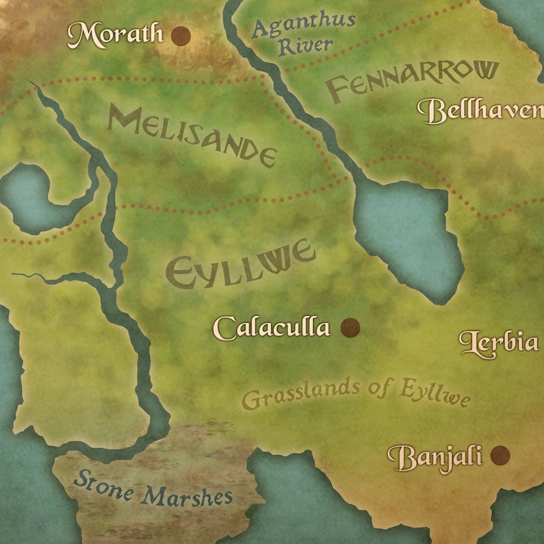 Fan Art Erilea Map From "throne of Glass" by Sarah J. Maas DIGITAL ...