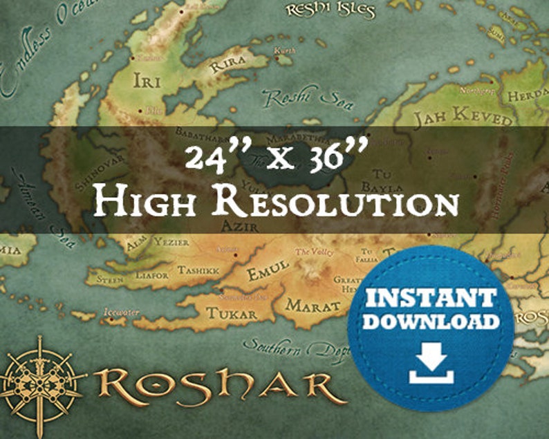 Fan Art Roshar Map from The Stormlight Archive by | Etsy