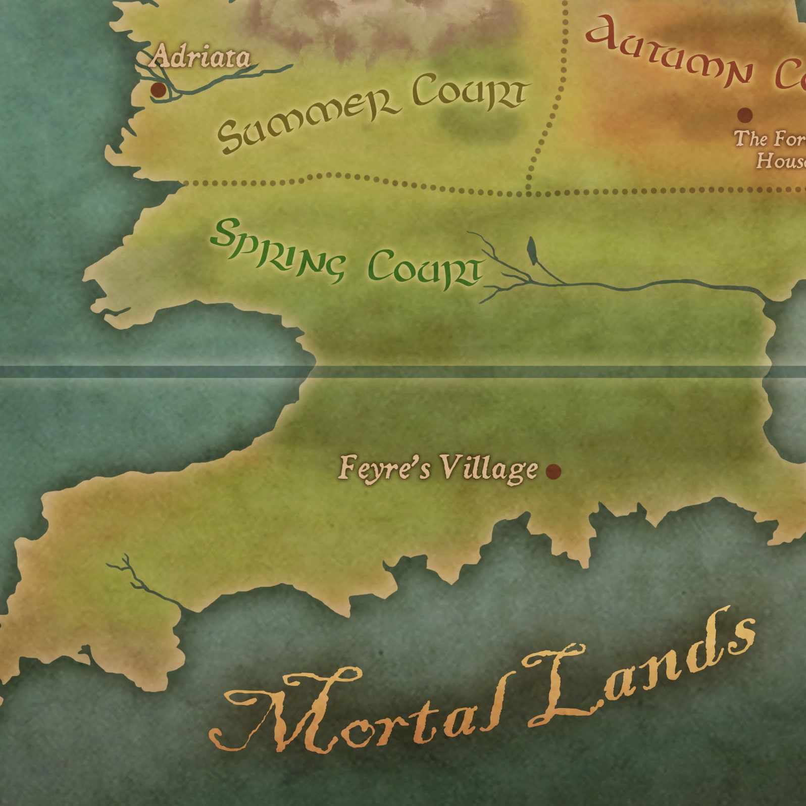 Fan Art Prythian & World Map From "a Court of Thrones and Roses" by ...
