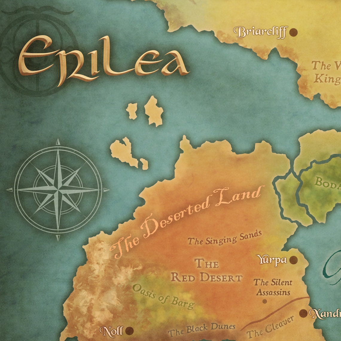 Fan Art Erilea Map From "throne of Glass" by Sarah J. Maas DIGITAL ...