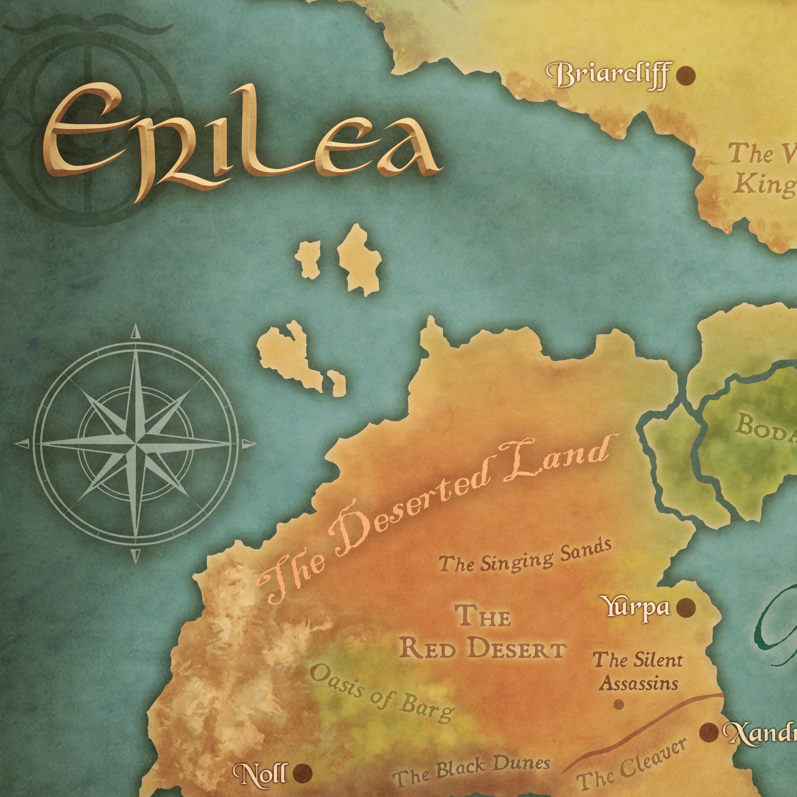 Fan Art Erilea Map From "throne of Glass" by Sarah J. Maas DIGITAL ...