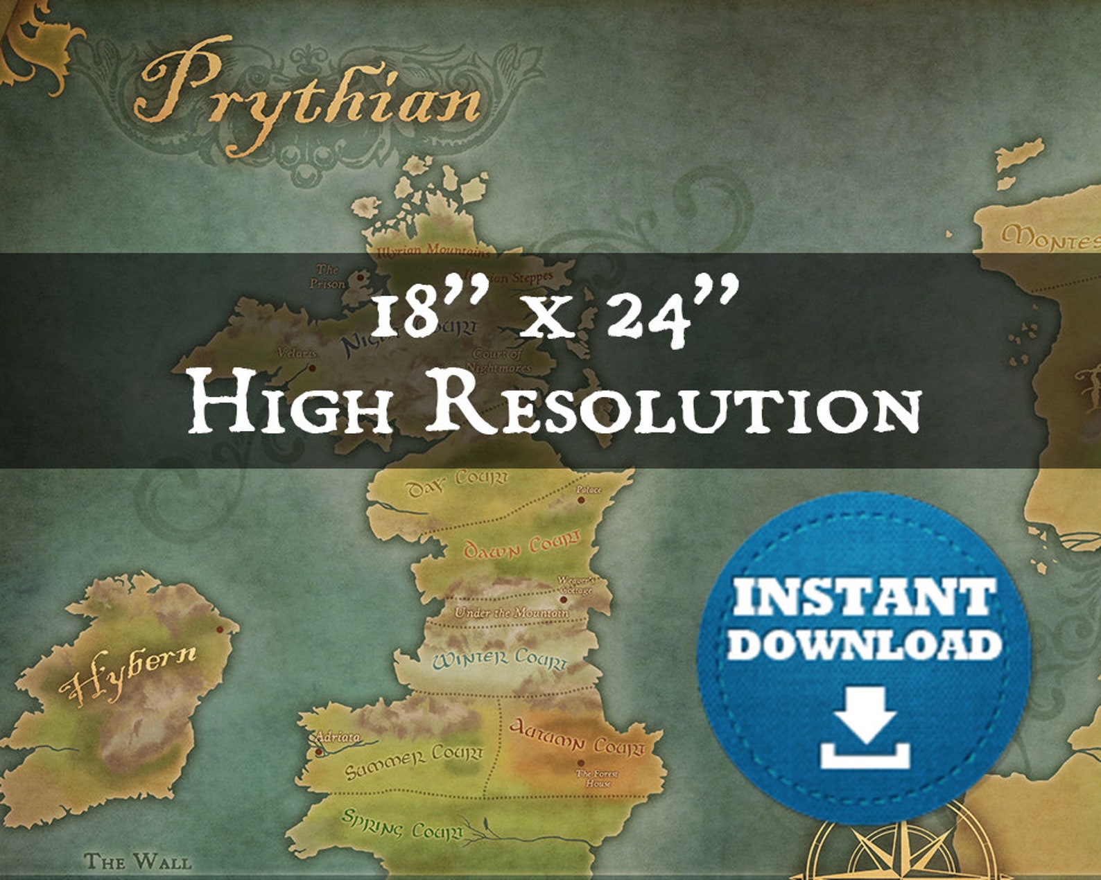 Fan Art Prythian & World Map From "a Court of Thrones and Roses" by ...