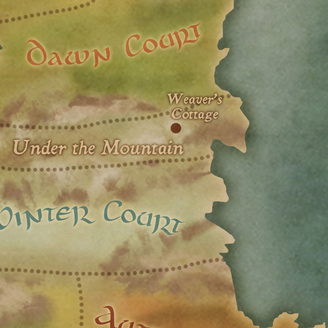 Fan Art Prythian & World Map From "a Court of Thrones and Roses" by ...