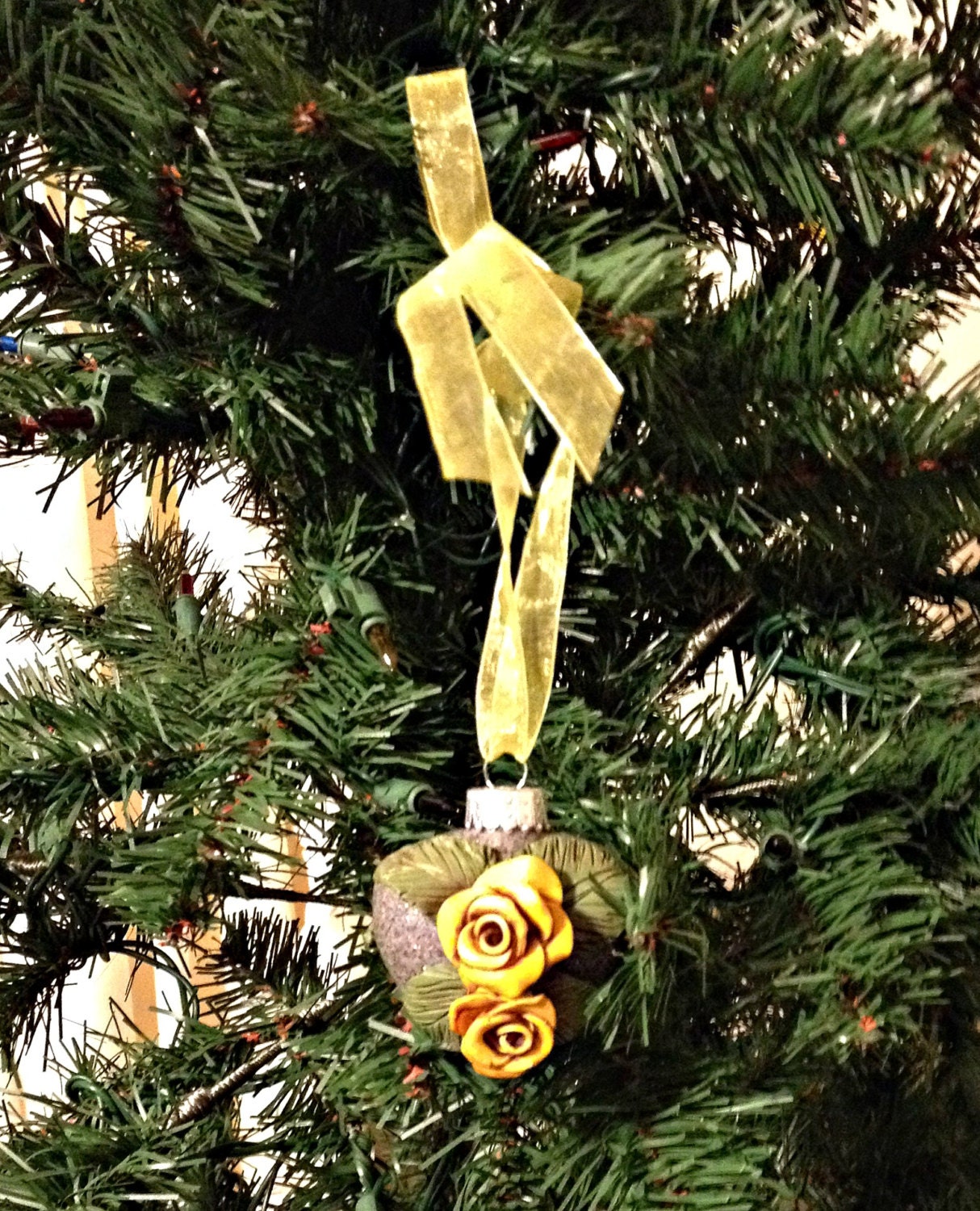 Yellow Rose Ornament yellow rose tree ornament yellow | Etsy