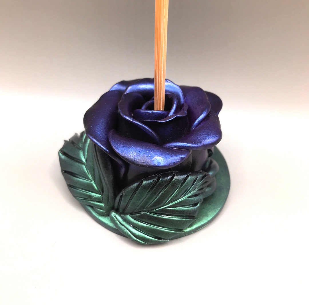 Purple Rose Incense Holder, Polymer Clay, Incense, Meditation, Zen ...