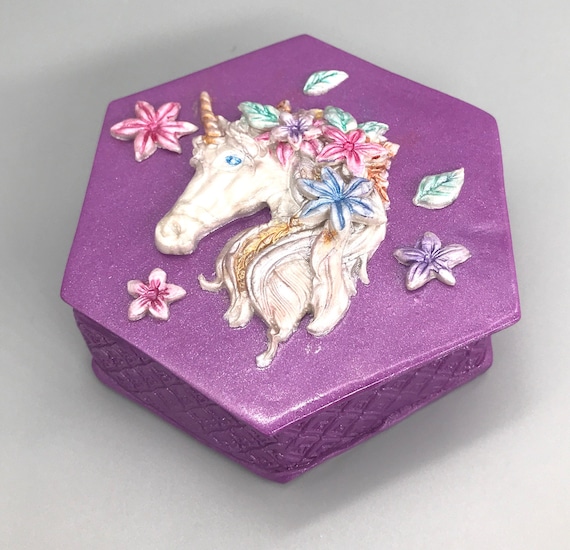 Unicorn Box Small Decorative Box Keepsake Box Lidden Box - Etsy