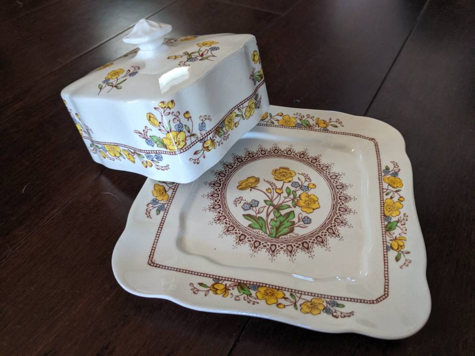 Spode 'Buttercup' 1/4lb Covered Butter Dish | Etsy