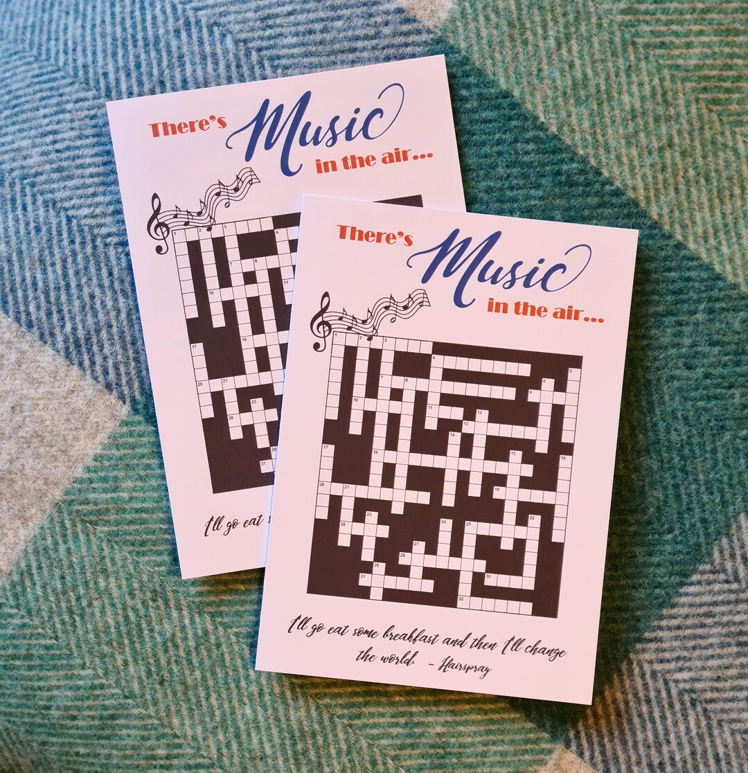 Musicals Crossword Puzzle Greetings Card - Birthday, Congratulations ...