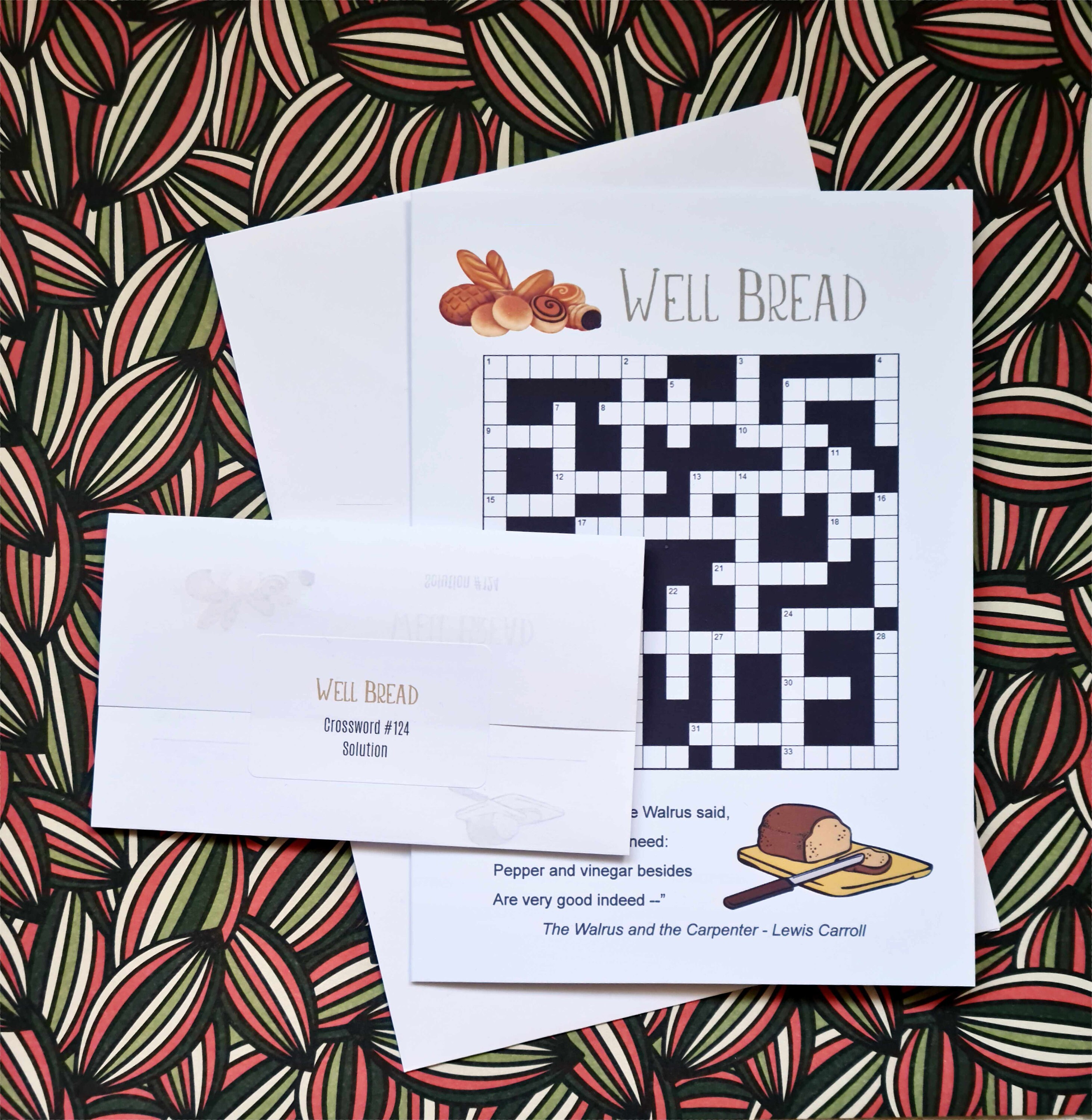 Bread Crossword Puzzle Greetings Card: Bread-themed Any Occasion Card ...