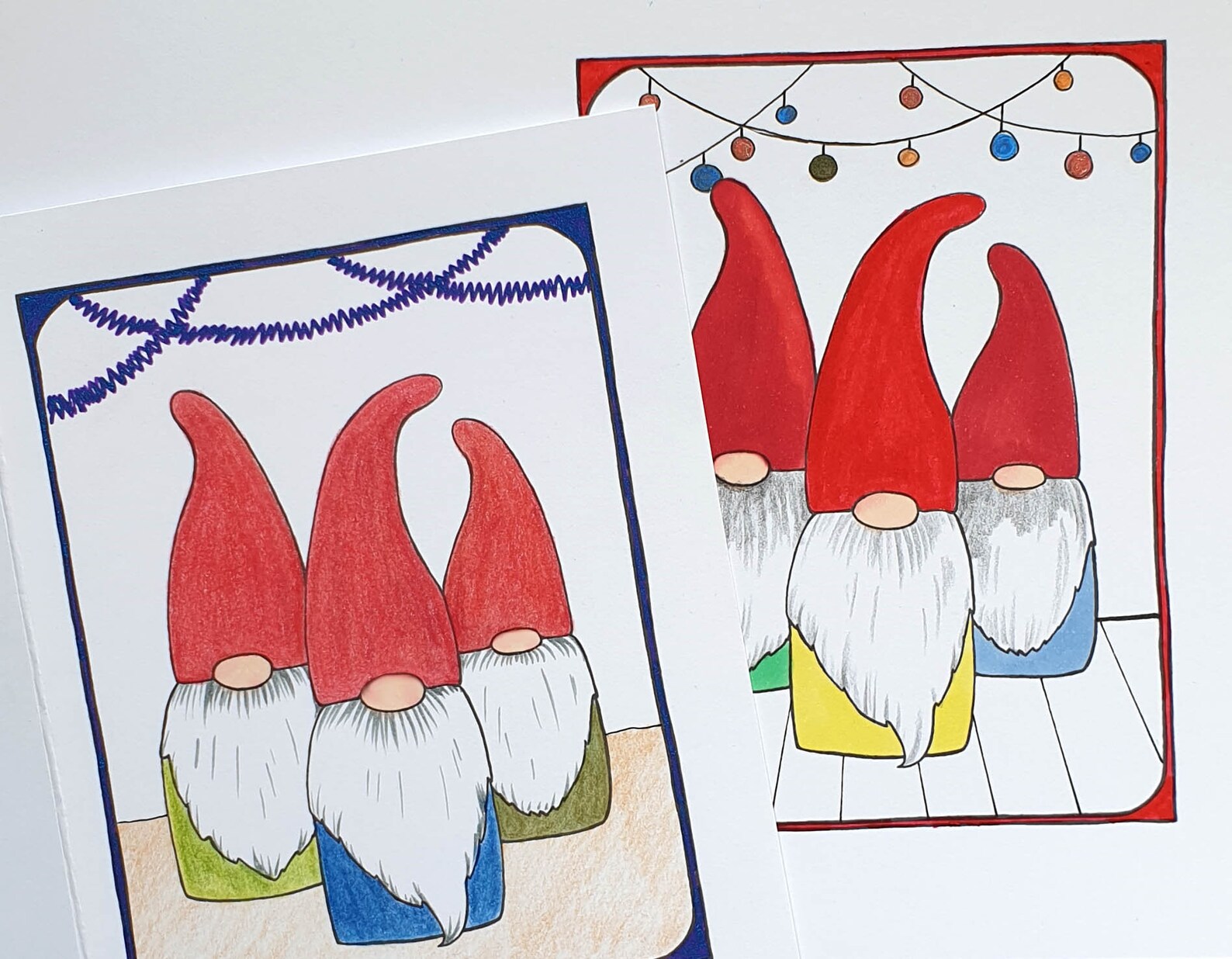 Christmas Nisse Gnomes Digital Stamp, Scrapbooking, Hand Drawn ...