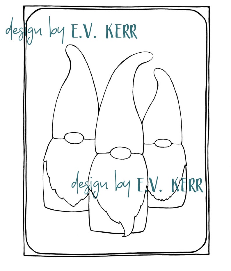 Christmas Nisse Gnomes Digital Stamp, Scrapbooking, Hand Drawn ...