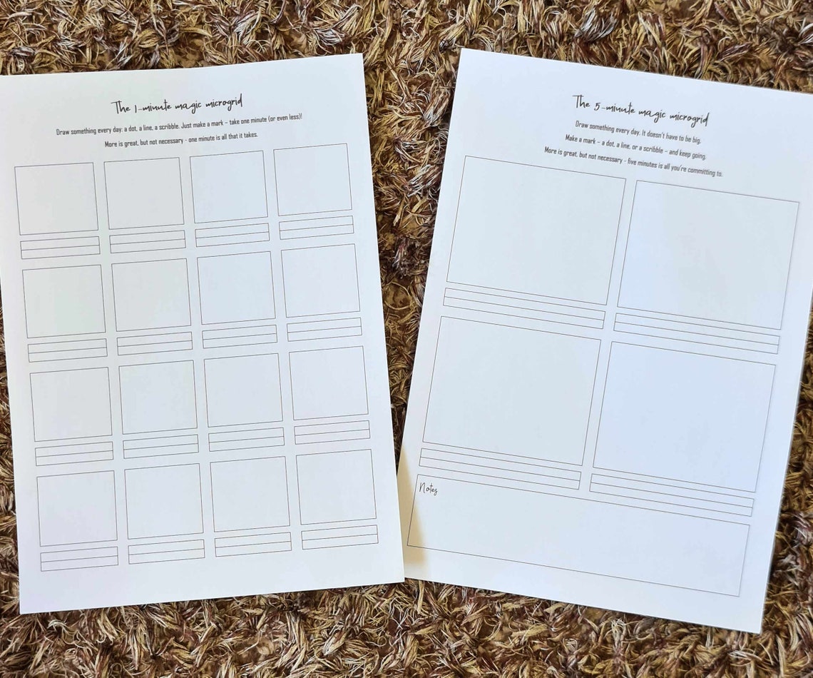 Printable Drawing Grids - Instant Download - Etsy