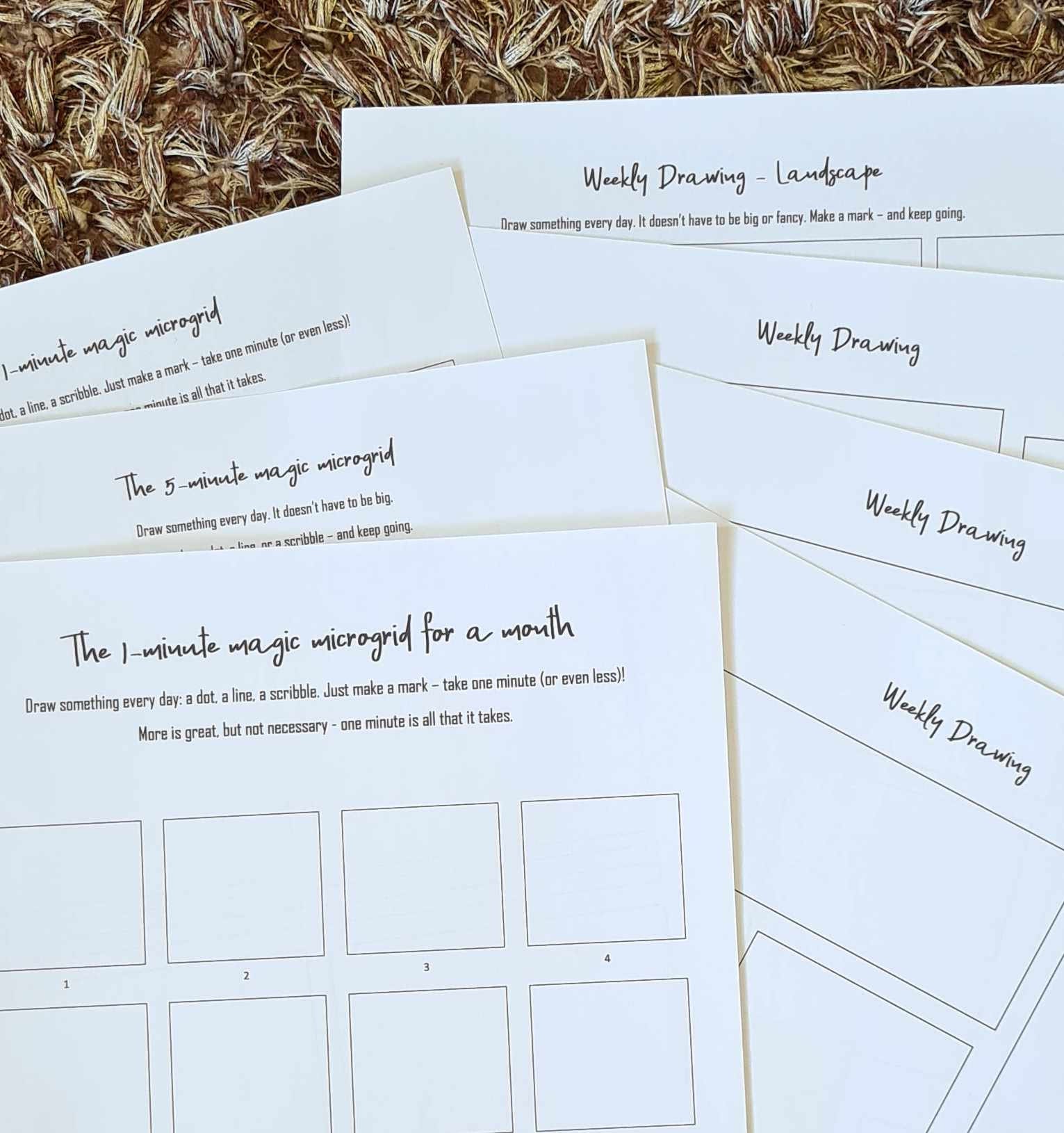 Printable Drawing Grids - Instant Download - Etsy