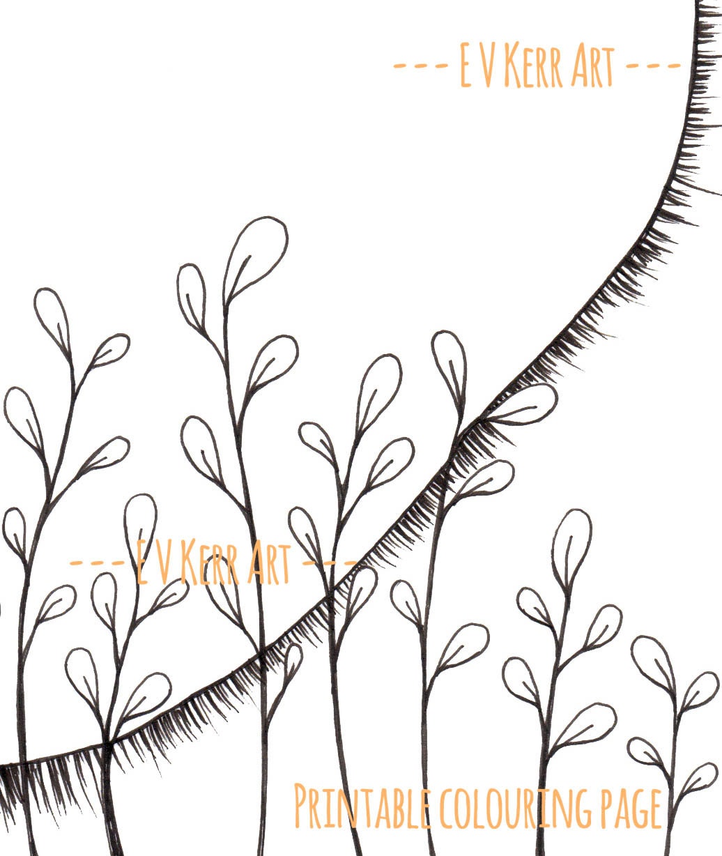 Bird in Tree Printable Colouring Page - Instant Download for Adults or ...
