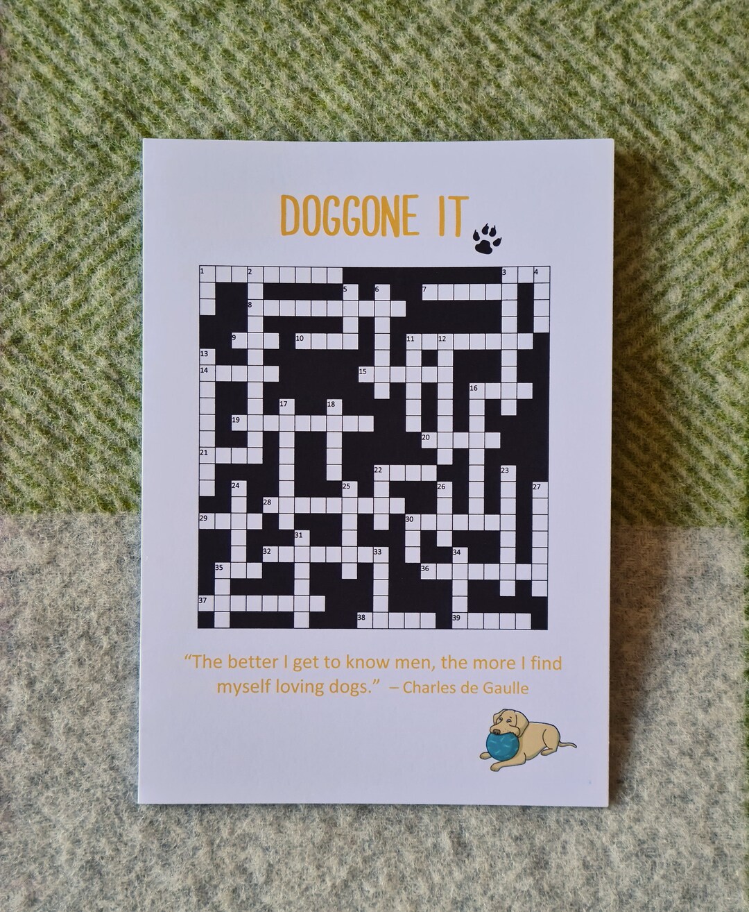 Dog Themed Crossword Card - Doggone It Crossword Puzzle Greetings Card ...