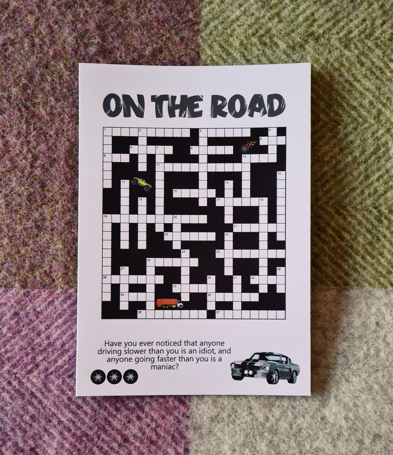 Car/driving Themed Crossword Card - Car Road Driving Crossword Puzzle ...