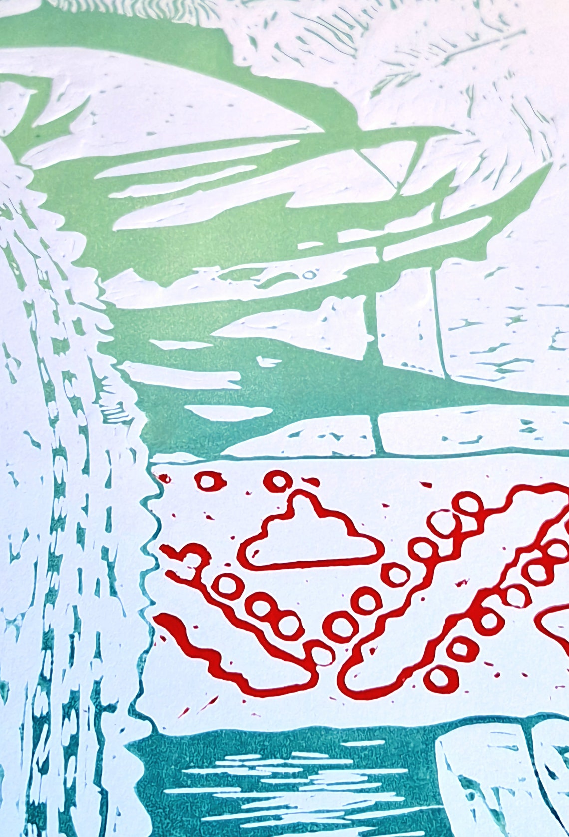 ETNO Linocut. Croatian Folk Pattern and Agave. - Etsy