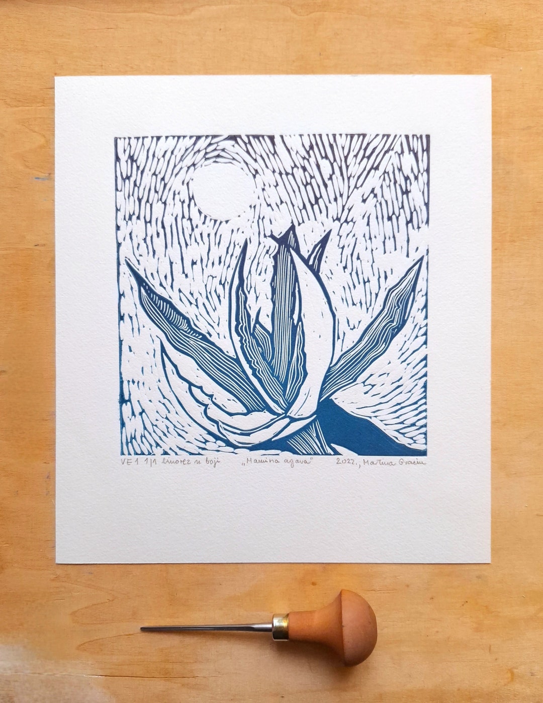 MY MOTHER'S AGAVE Linocut - Etsy