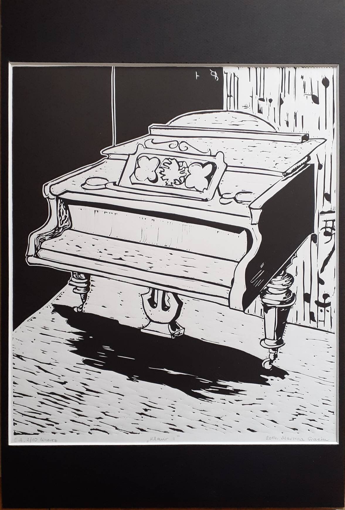 PIANO Linocut. A Grand Vintage Instrument. - Etsy