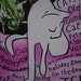 CAT-WRITING Pink and Green Hand-painted Linocut - Etsy
