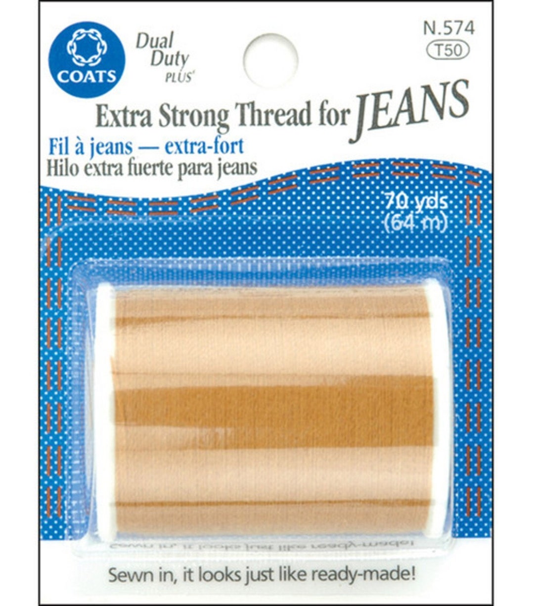 Coats & Clark Extra Strong Jean Thread 70 Yds-golden-#n574 - Etsy