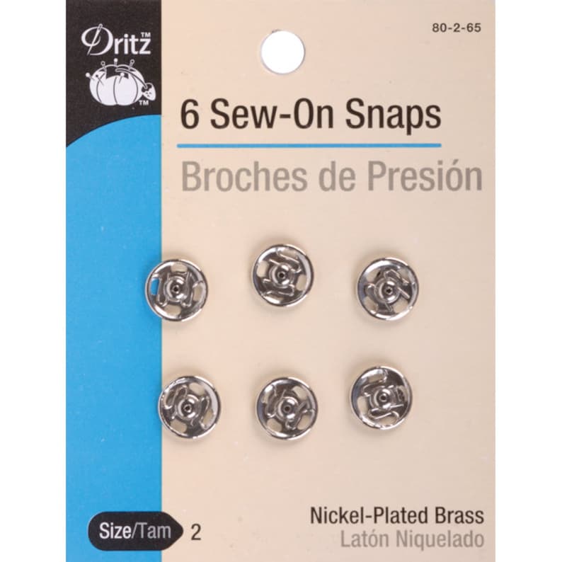 Dritzr Nickel Plated Sew-on Snaps Size 2 6/pkg - Etsy