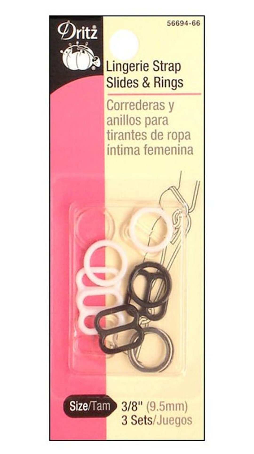Dritz 3/8" Lingerie Strap Slides/rings 3 Sets - Etsy
