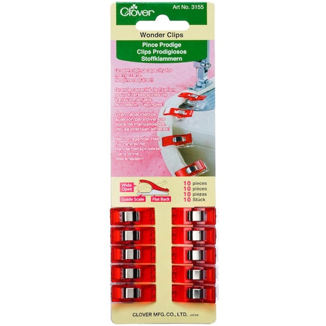 Clover Wonder Clips Neon Red Sewing Quilting-10 Pieces-#3185-made in ...