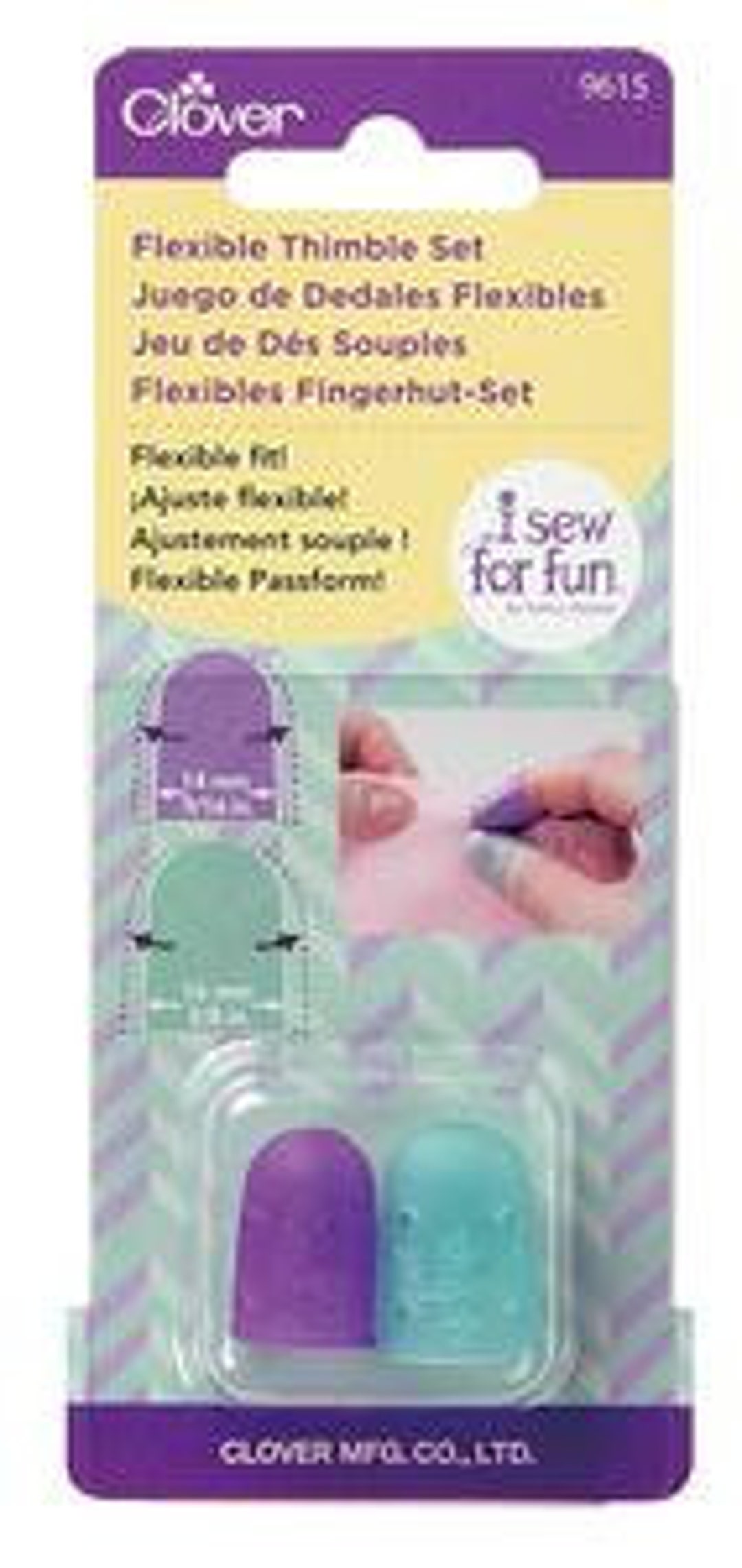 Clover I Sew for Fun Flexible Rubber Thimbles Set 9615 - Etsy