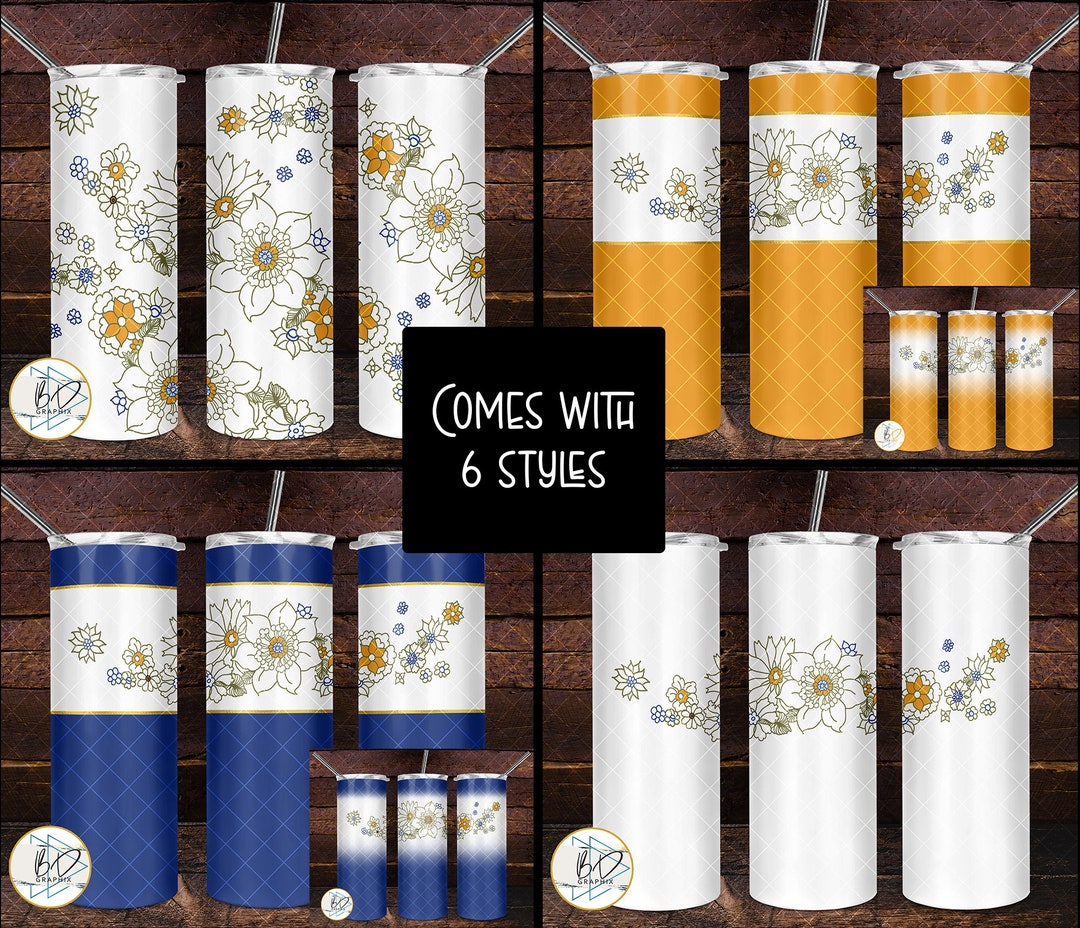 Pyrex Floral Bouquet | 20oz Skinny Tumbler Straight Sublimation PNG | 6 ...