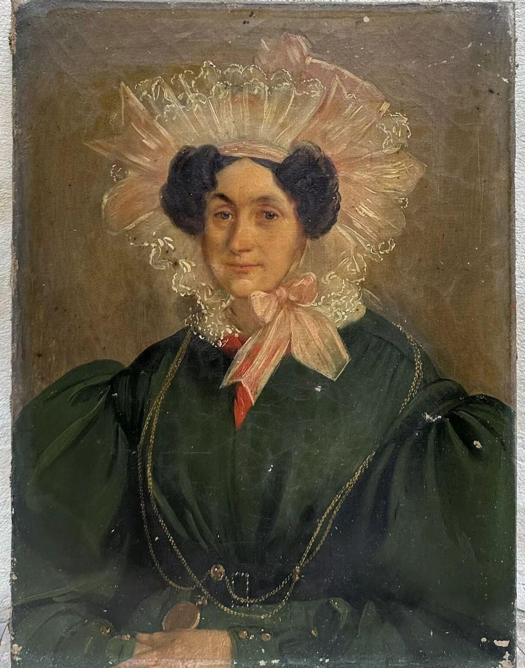 Original Victorian Antique Oil on Canvas Woman Portrait Painting - Etsy