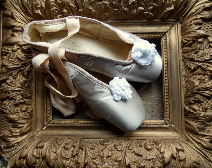 Pointe Shoes Vintage French Soft Gold Grey Pointe Ballet Dance Shoes - Etsy