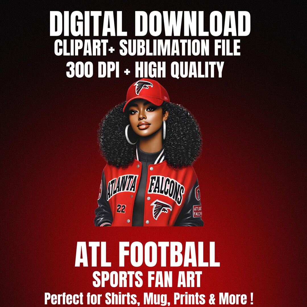 ATL Football| Sports Fan Art| Clipart| Black Girl Clipart | Sublimation ...