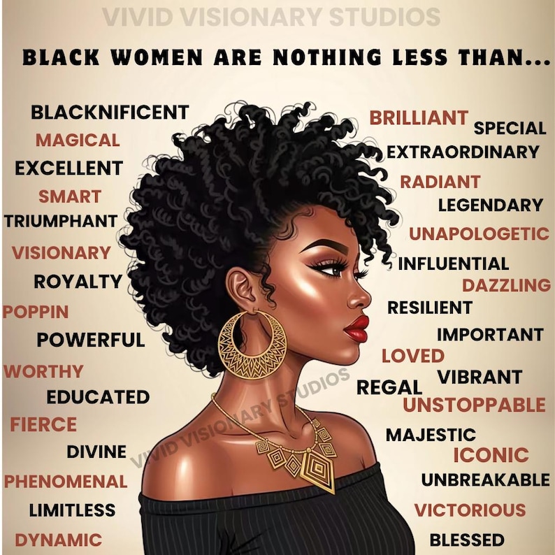 Black Queen Empowerment Art: Melanin Magic PNG (digital Download) - Etsy